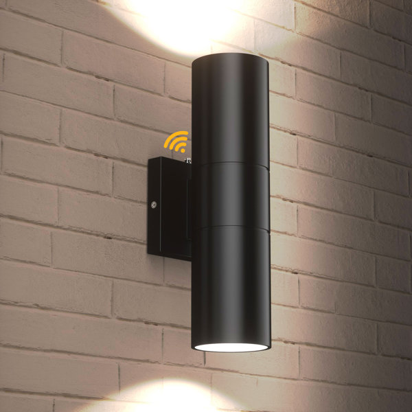 Ebern DesignsDusk To Dawn Outdoor Wall Lights , Integrated Led Cylinder Up Down 12W 2700K Modern ...